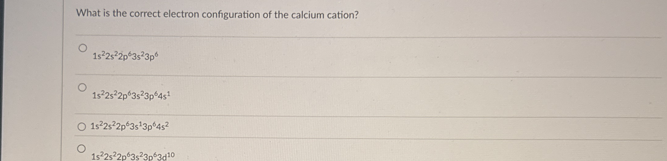 Solved What is the correct electron configuration of the | Chegg.com