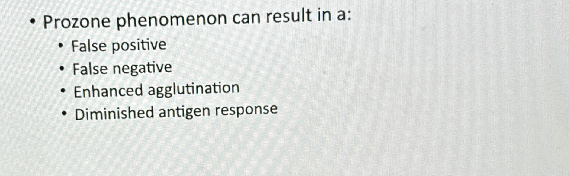 Solved Prozone phenomenon can result in a:False | Chegg.com