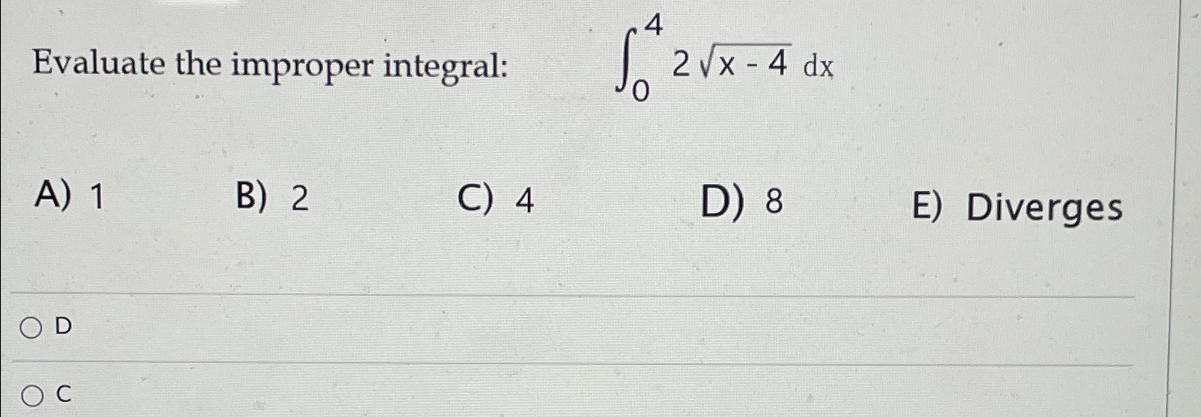Solved Evaluate the improper integral: | Chegg.com