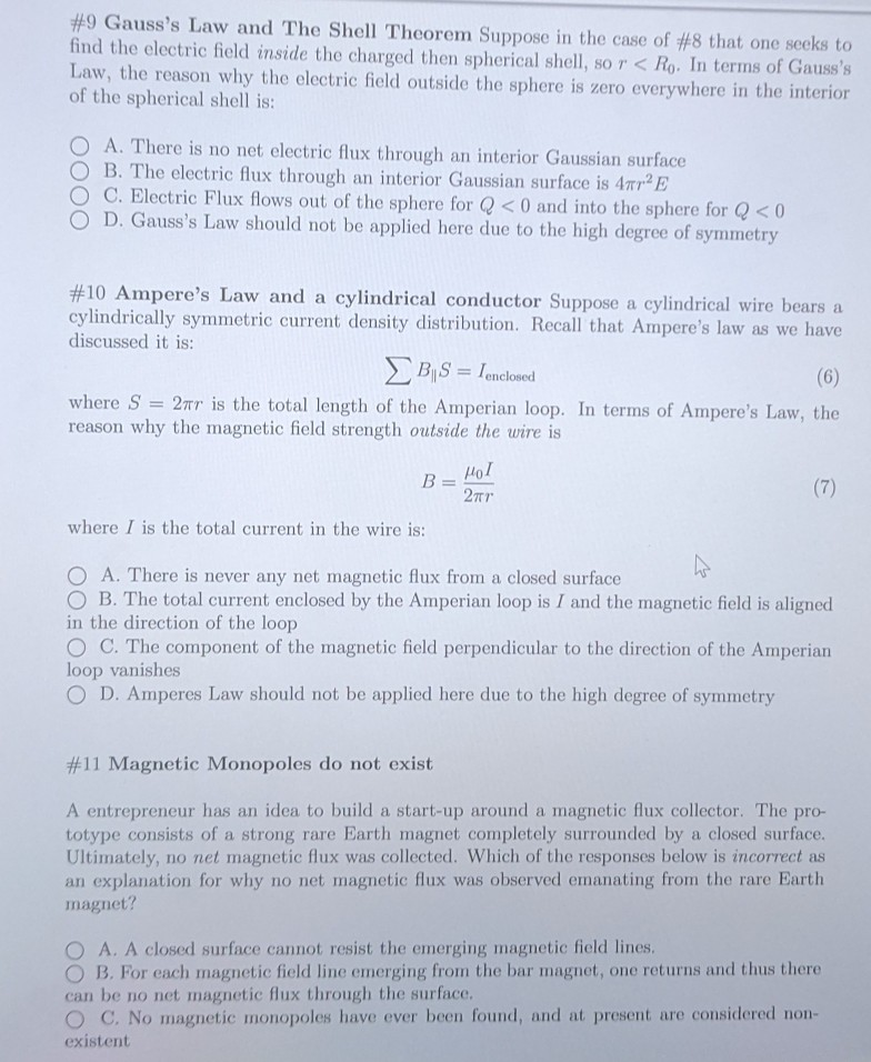 Solved #8 Gauss's Law and The Shell Theorem Consider a | Chegg.com
