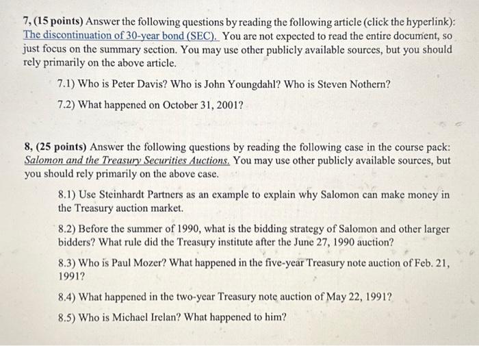 Solved 7, (15 points) Answer the following questions by | Chegg.com Solved 7, (15 points) Answer the following questions by | Chegg.com