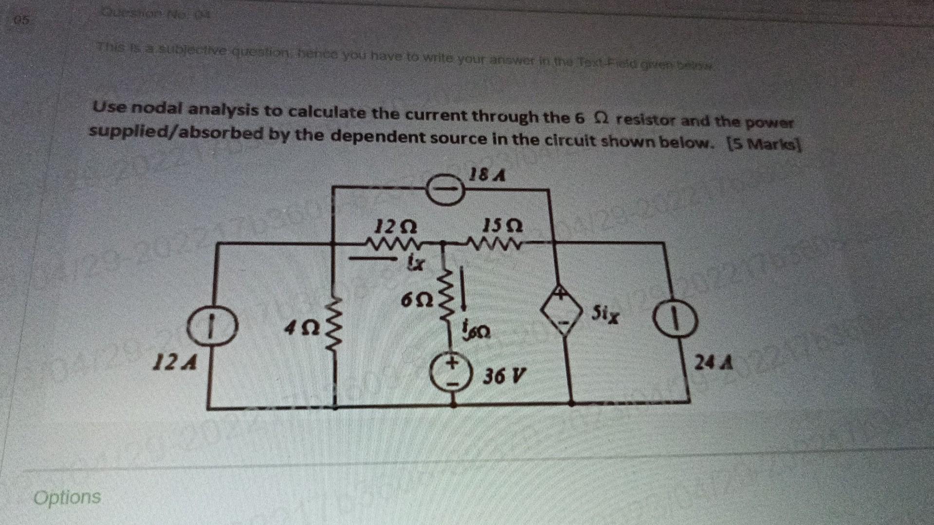 Solved Use nodal analysis to calculate the current through | Chegg.com