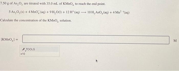 Solved \\( 7.50 \\mathrm{~g} \\) of \\( \\mathrm{As}_{2} | Chegg.com