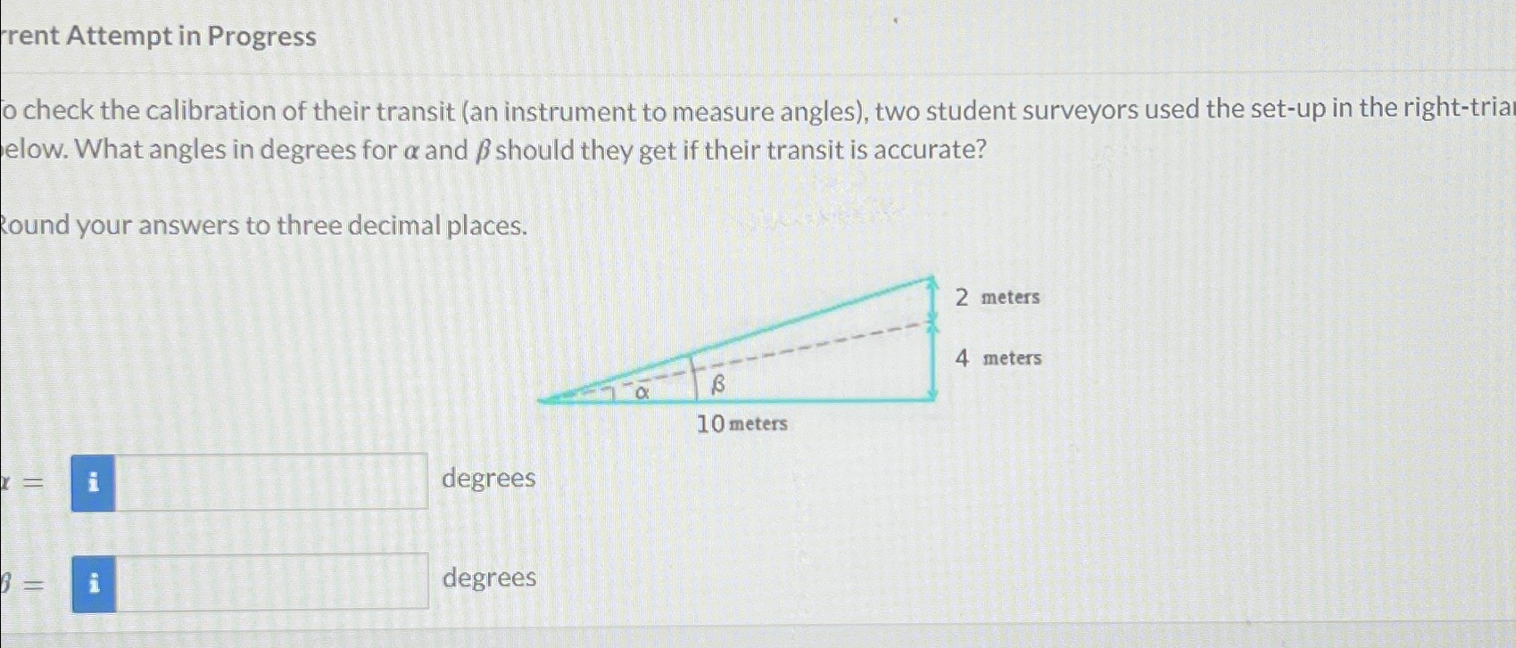 Solved rent Attempt in Progresso check the calibration of | Chegg.com