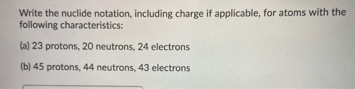 Solved Write the nuclide notation, including charge if | Chegg.com