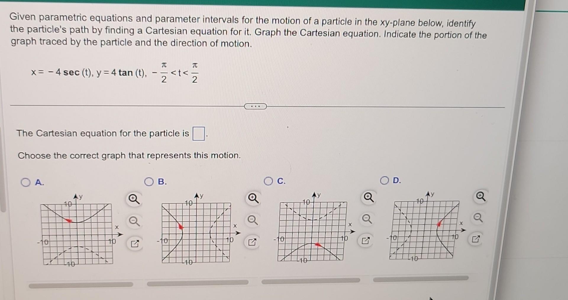 Solved Given parametric equations and parameter intervals | Chegg.com