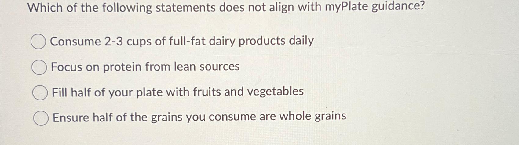 Solved Which of the following statements does not align with | Chegg.com