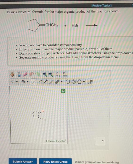 Solved [Review Topics) Draw a structural formula for the | Chegg.com