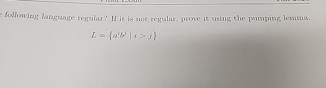 Solved following language regular? If it is not regular, | Chegg.com