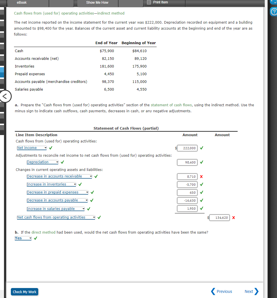 Solved Cash flows from (used for) ﻿operating | Chegg.com