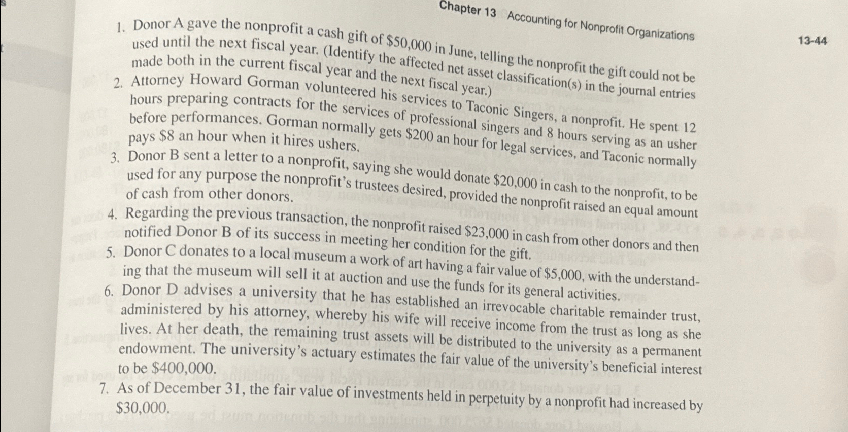 Solved E13-33. (Identifying the appropriate net asset | Chegg.com