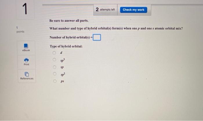 Solved 1 2 attempts left Check my work Be sure to answer all | Chegg.com