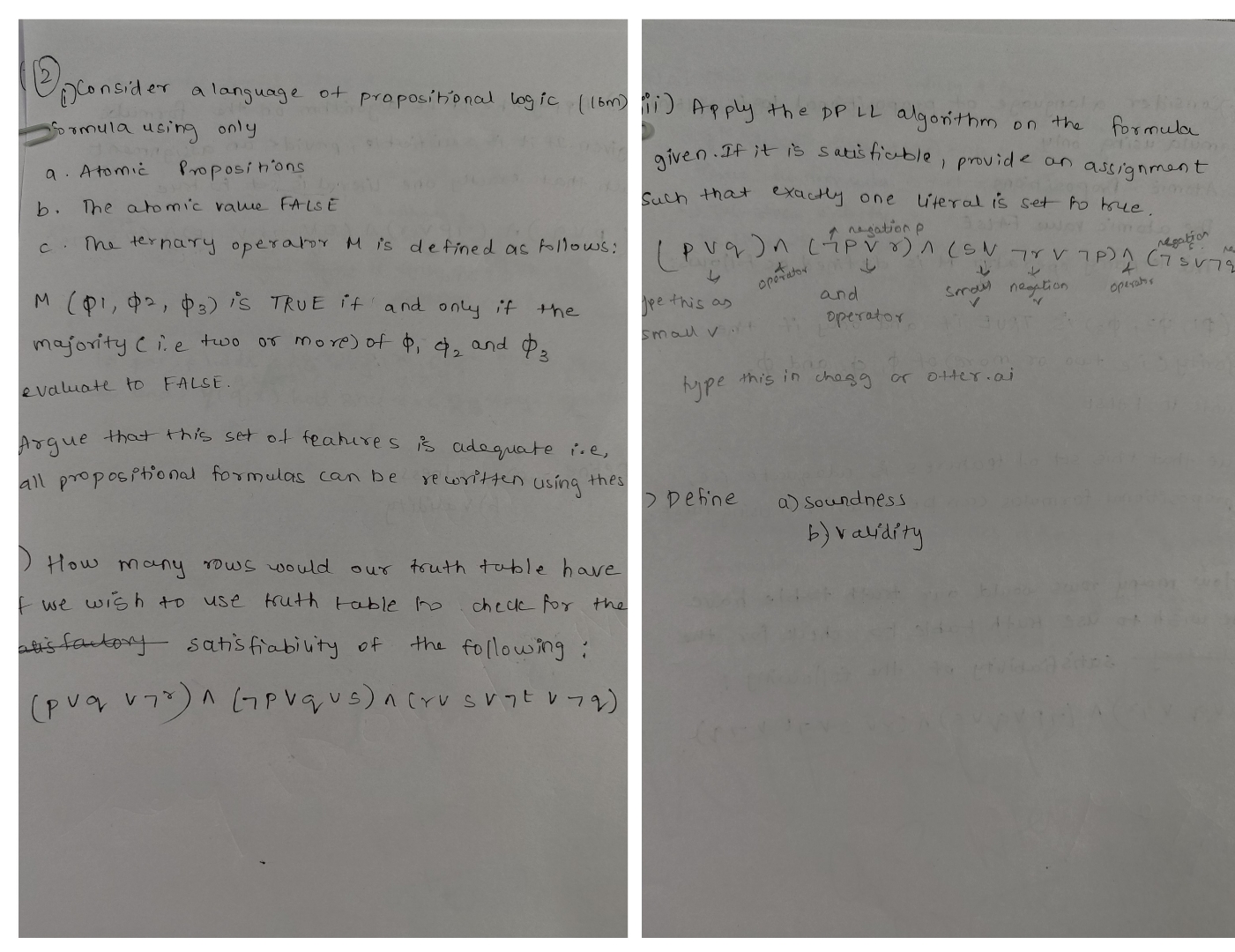 Solved 2 consider A Language Of Propositional Logic 16m