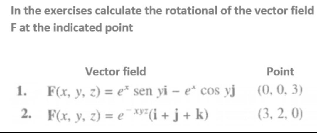 Solved In the exercises calculate the rotational of the | Chegg.com