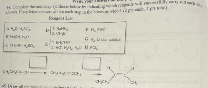 Solved 44. Complete the multistep synthesis below by | Chegg.com