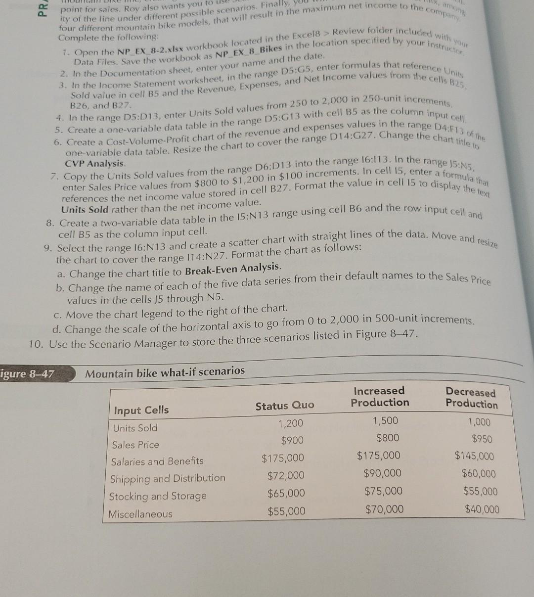 Solved worksheet. EX 1-59 Module 8 Performing What- Analyses | Chegg.com