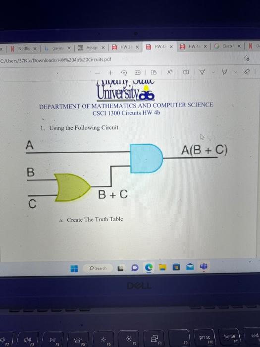 Solved DEPARTMENT OF MATHEMATICS AND COMPUTER SCIENCE CSCI | Chegg.com