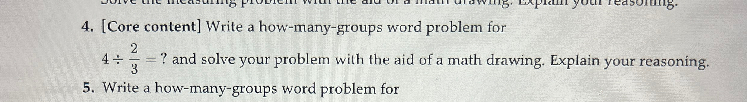 Solved [Core content] ﻿Write a how-many-groups word problem | Chegg.com