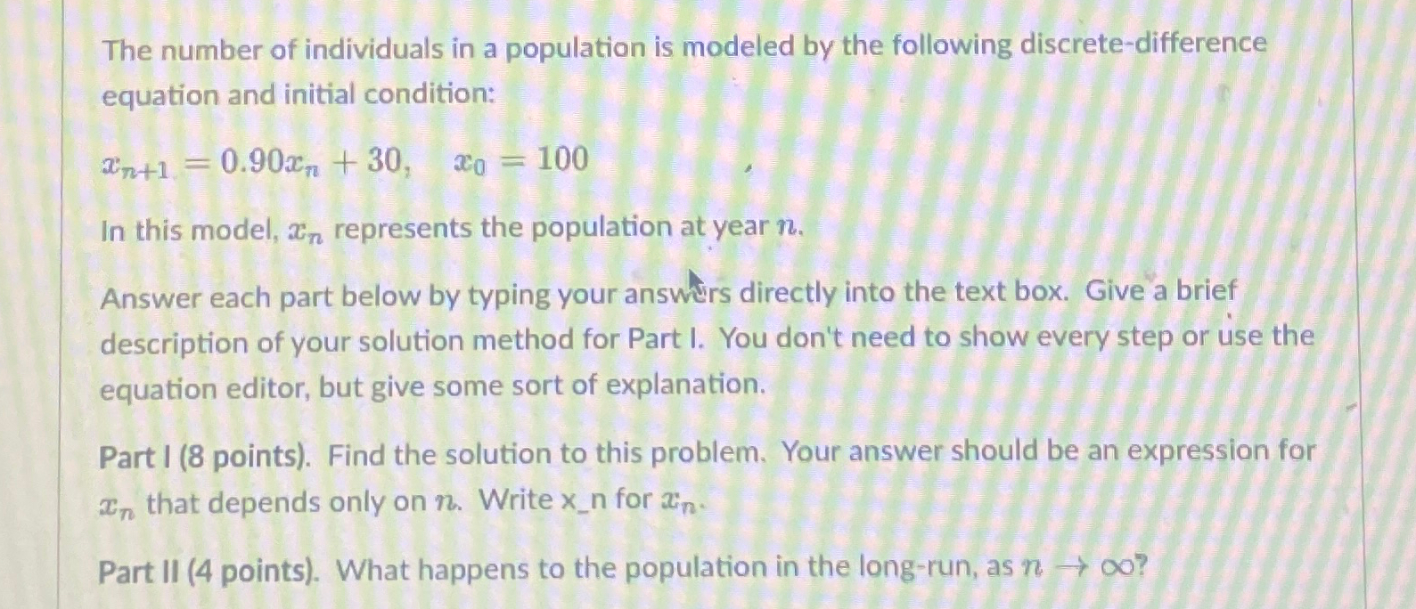 Solved The number of individuals in a population is modeled | Chegg.com