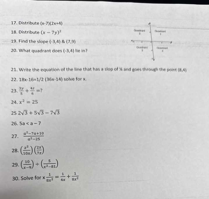 Solved Distribute (x-7)(2x+4)Distribute (x-7y)2Find the | Chegg.com