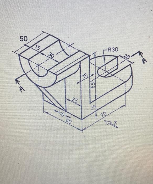 Solved draw top and full front section view with distance | Chegg.com