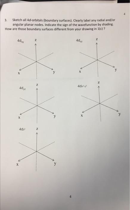 Solved 3. Sketch all 4d-orbitals (boundary surfaces). | Chegg.com