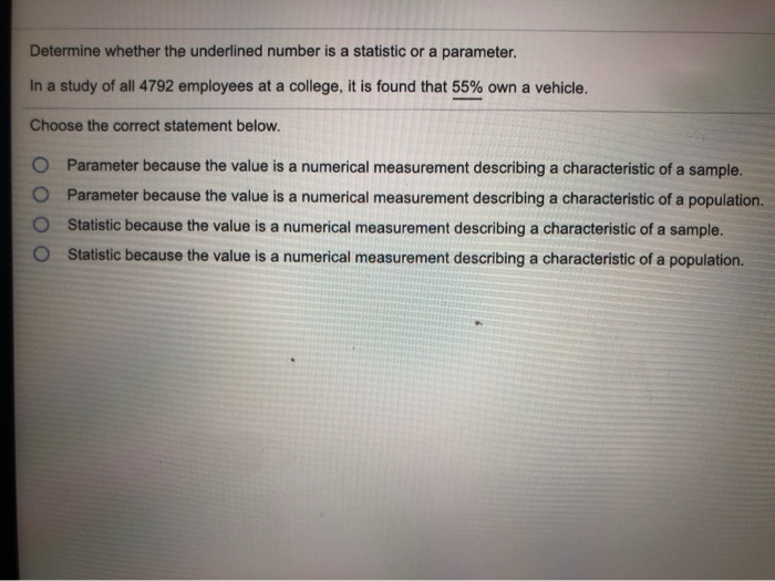 Solved Determine whether the underlined number is a | Chegg.com
