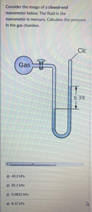 Solved Consider the image of a closed-end manometer below. | Chegg.com