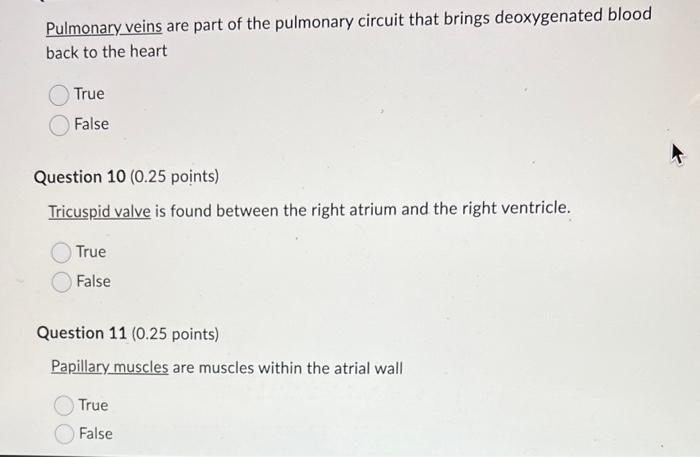 Solved Pulmonary veins are part of the pulmonary circuit | Chegg.com