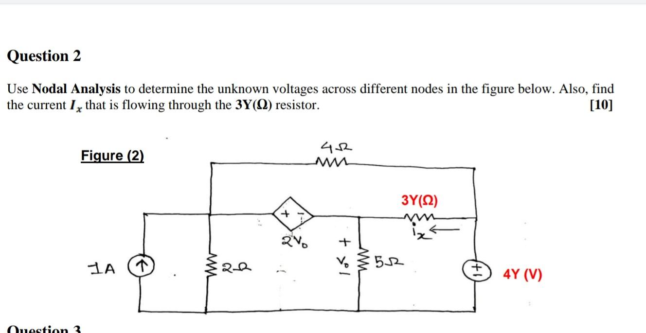 Solved Use Nodal Analysis to determine the unknown voltages | Chegg.com