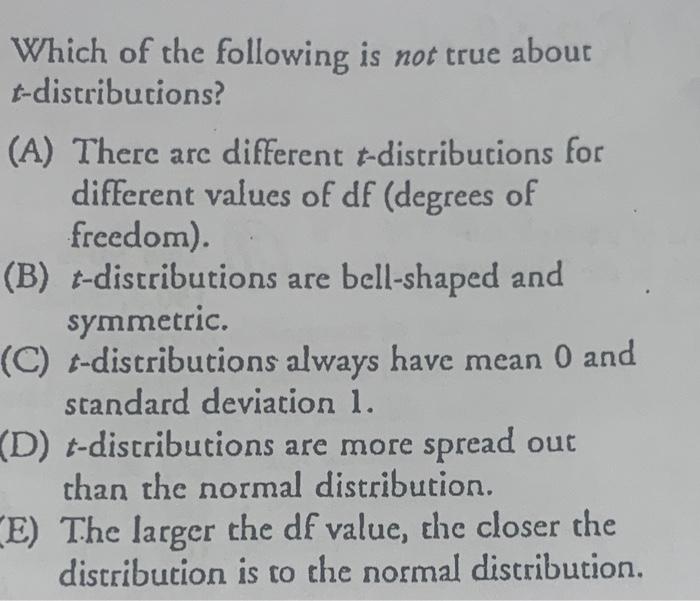 Solved Which of the following is not true about | Chegg.com
