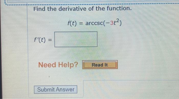 Solved Find the derivative of the function. | Chegg.com
