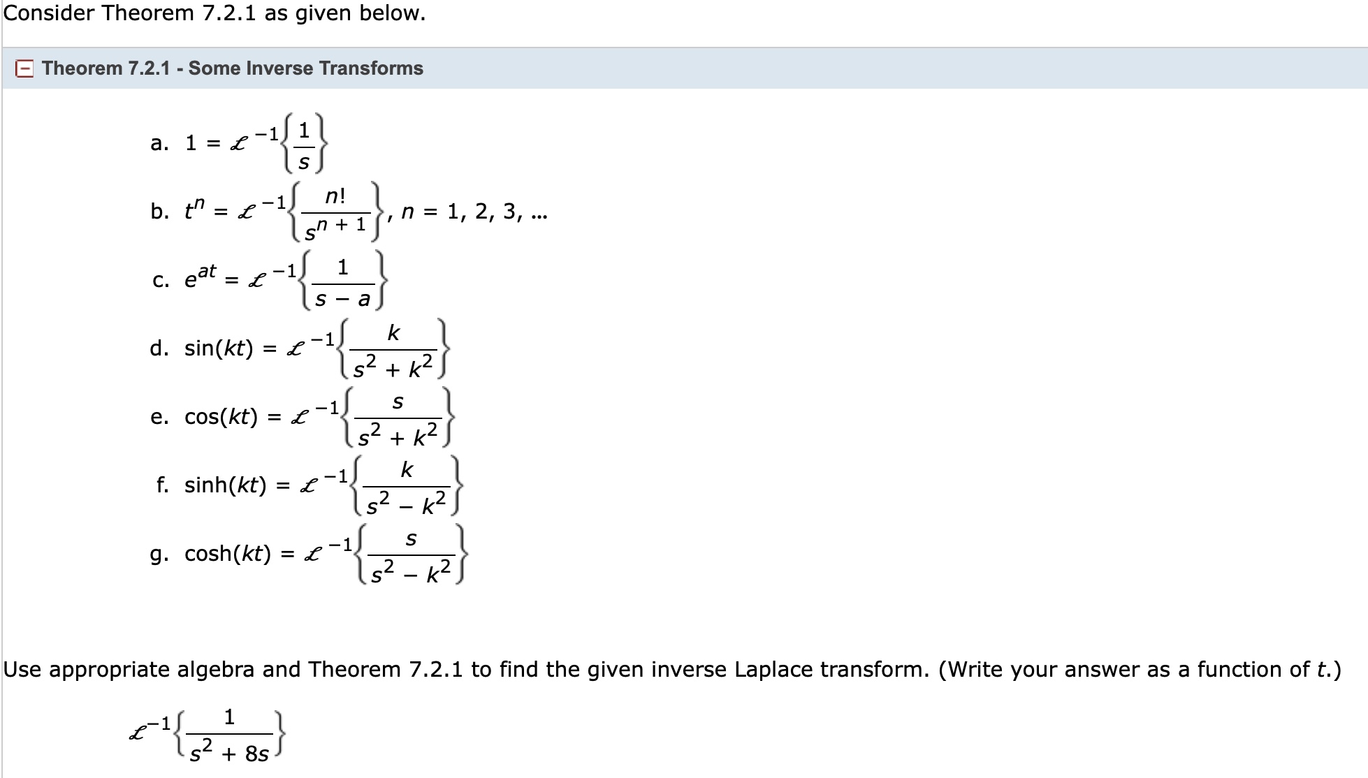 Solved Consider Theorem 7.2.1 ﻿as given below.Theorem | Chegg.com