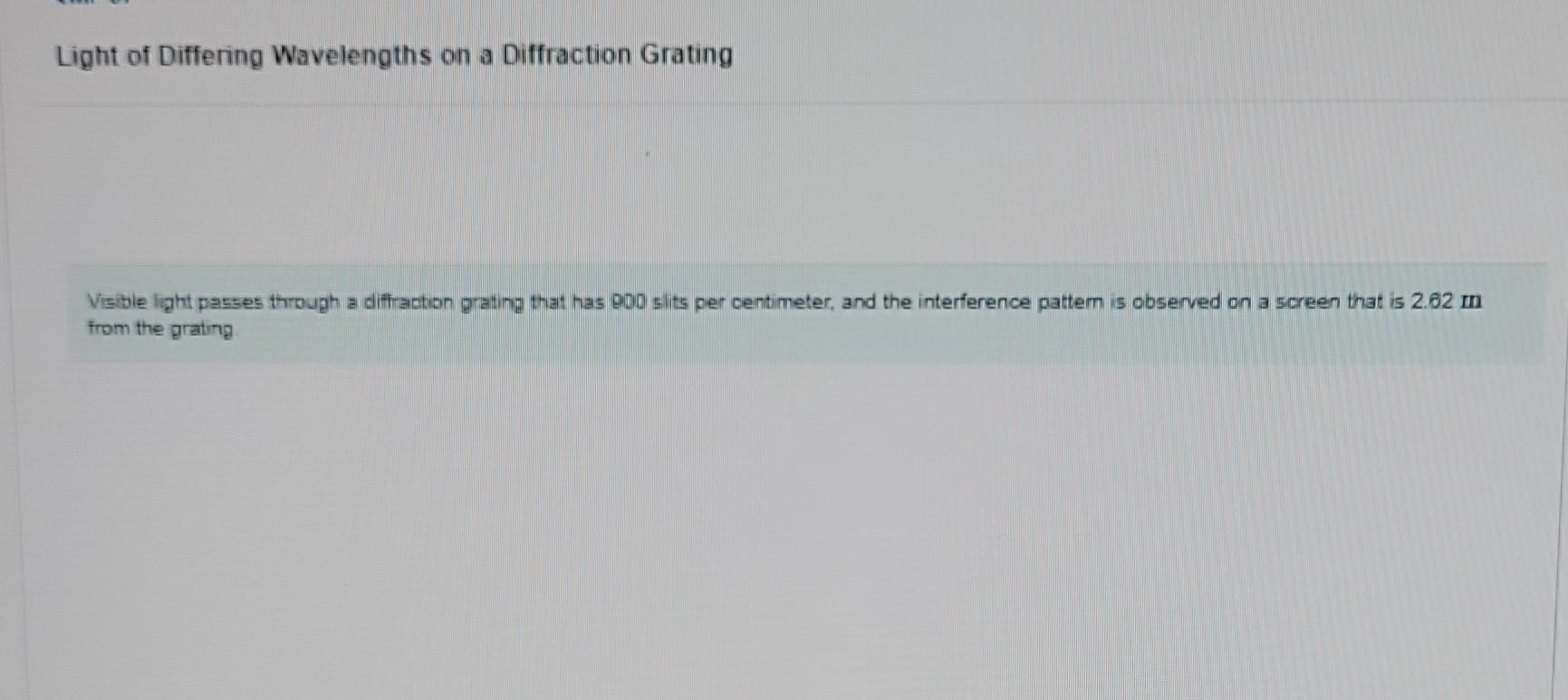 Solved Light of Differing Wavelengths on a Diffraction | Chegg.com
