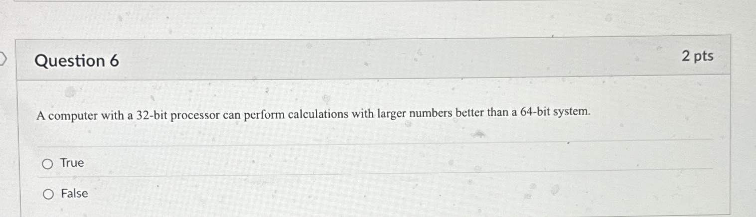 Solved Question 62 ﻿ptsA computer with a 32-bit processor | Chegg.com