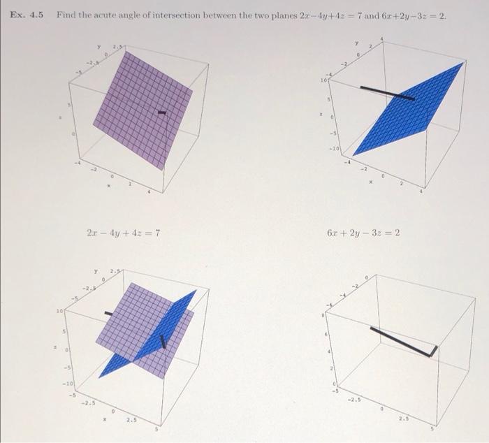 Solved Ex. 4.5 Find the acute angle of intersection between | Chegg.com