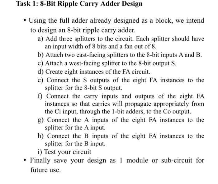 Solved - Using the full adder already designed as a block, | Chegg.com