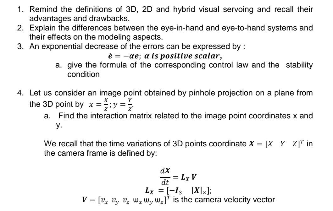 Solved 1. Remind the definitions of 3D,2D and hybrid visual | Chegg.com