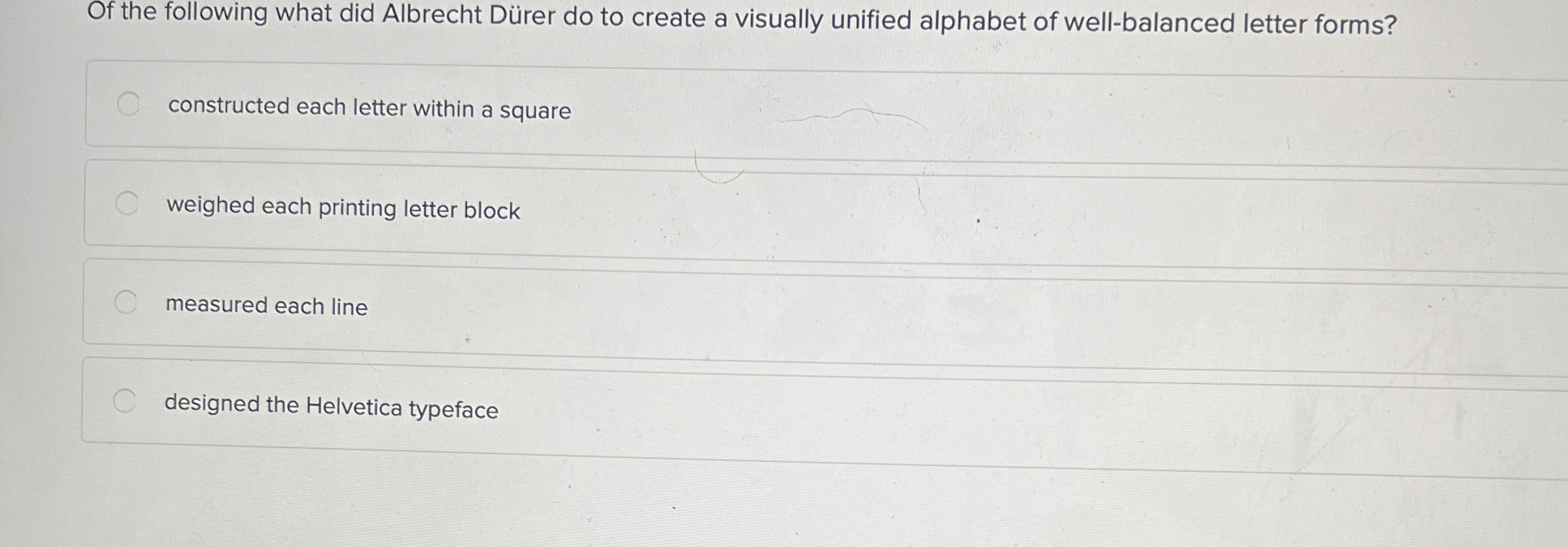 Solved Of the following what did Albrecht Dürer do to create | Chegg.com