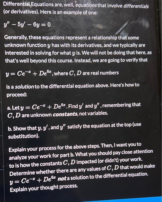 Solved Differential Equations are, well, equations that | Chegg.com