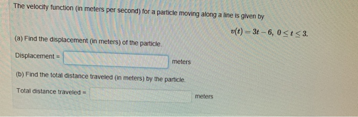 Solved The velocity function (in meters per second) for a | Chegg.com