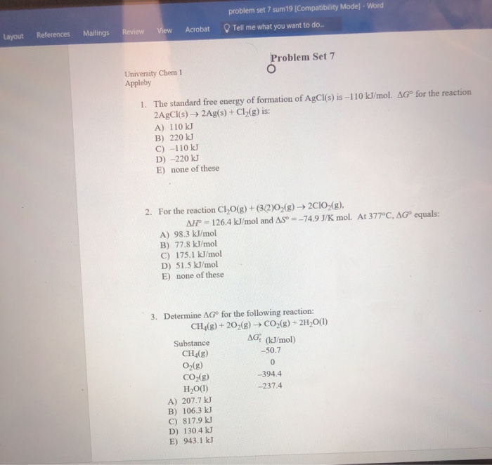 Solved problem set 7 sum19 [Compatibility Mode) - Word Tell | Chegg.com