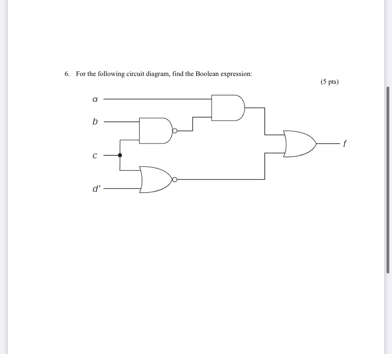 Solved For the following circuit diagram, find the Boolean | Chegg.com