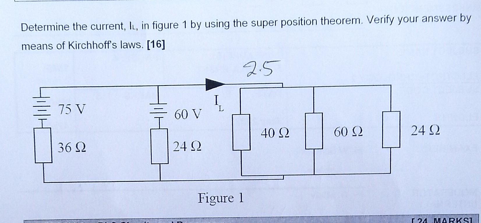 Solved Determine the current, IL, in figure 1 by using the | Chegg.com