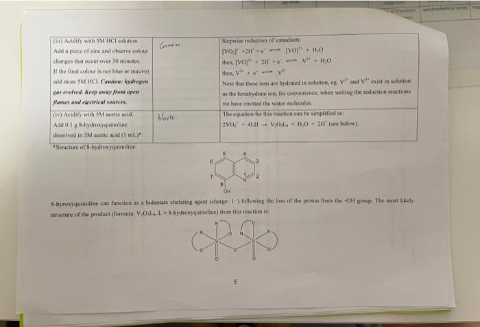 Solved Vanadium The maximum oxidation state of vanadium is | Chegg.com