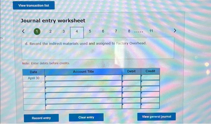 Solved Journal entry worksheetJournal entry worksheet h. | Chegg.com