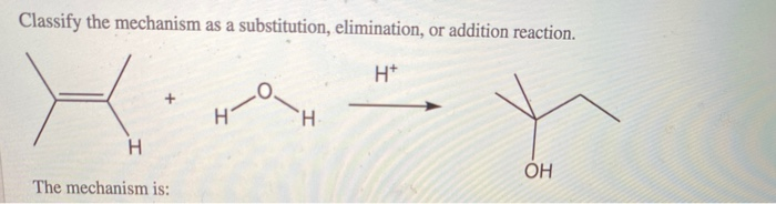Solved Classify the mechanism as a substitution, | Chegg.com