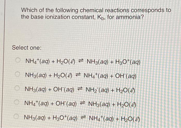 Solved Which of the following chemical reactions corresponds | Chegg.com