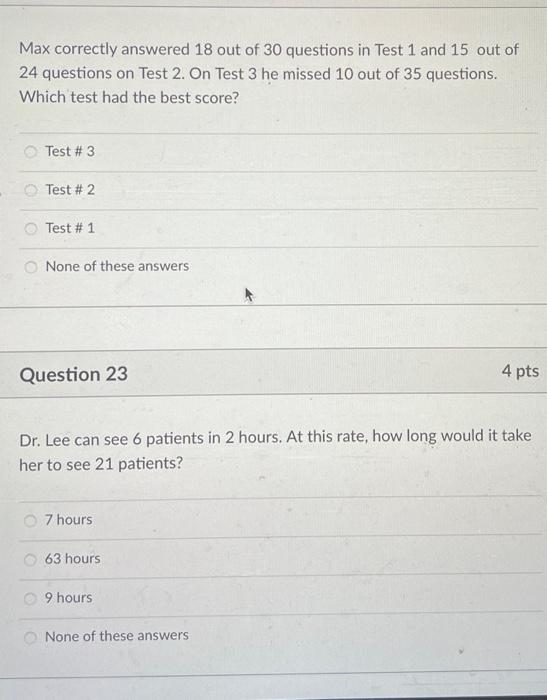 Solved Max correctly answered 18 out of 30 questions in Test | Chegg.com