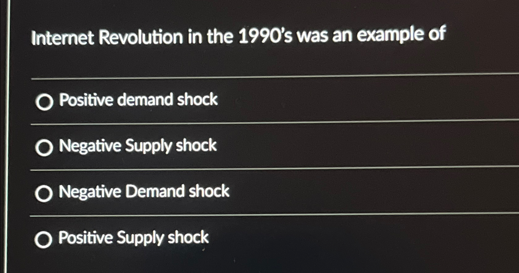 Solved Internet Revolution in the 1990's was an example | Chegg.com